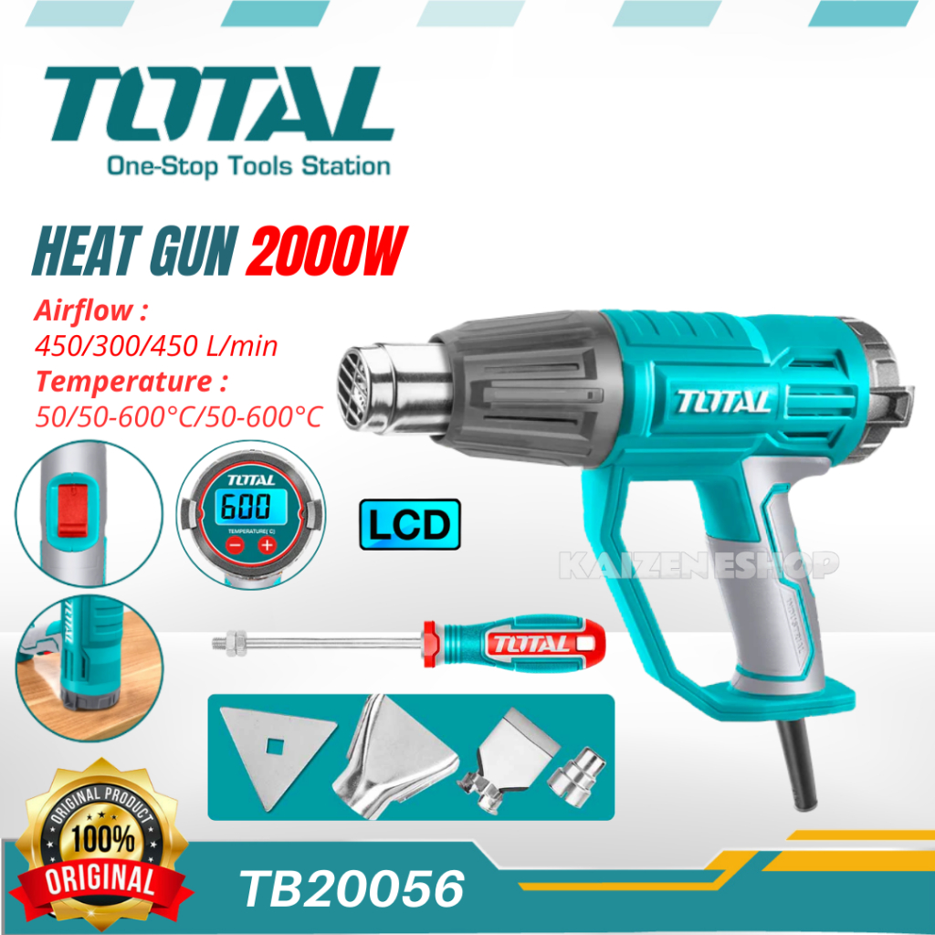 TOTAL TB20056 2000W Pistol Haba Suhu Boleh Laras dengan Paparan LCD ...