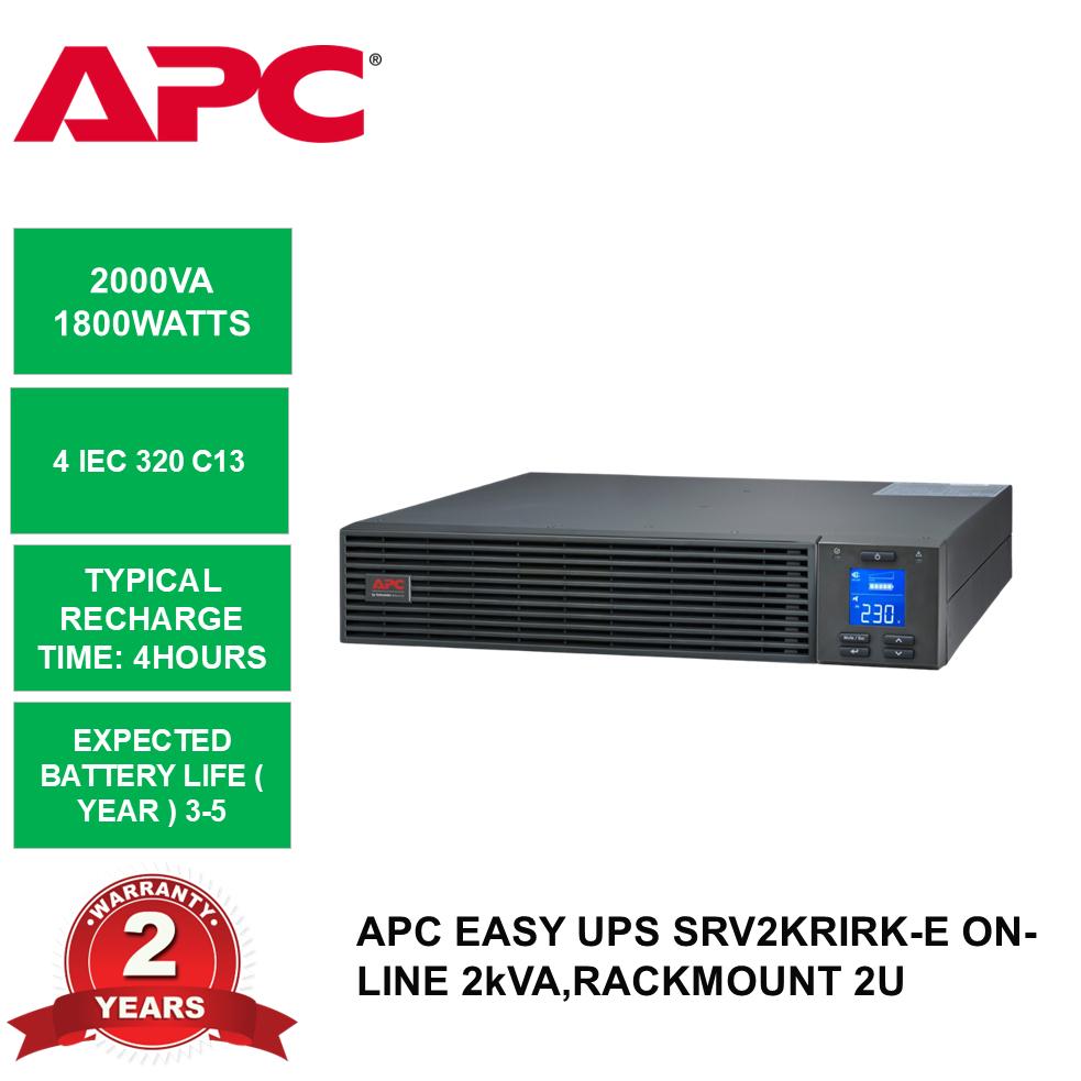 APC EASY UPS SRV2KRIRK-E 2000VA/ SRV3KRIRK-E 3000VA ON-LINE SRV RACK ...