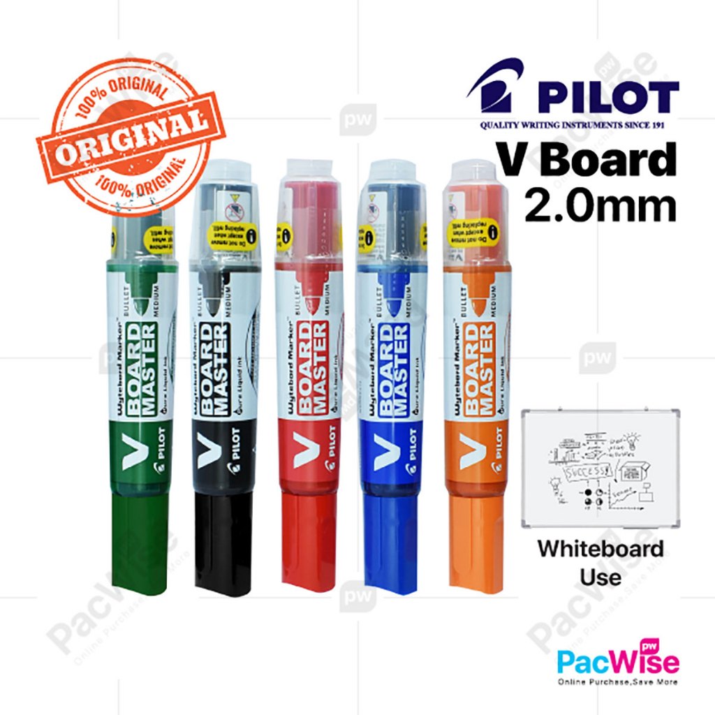 Pilot Whiteboard Marker Pen V Board Master –Refillable Penanda Papan ...