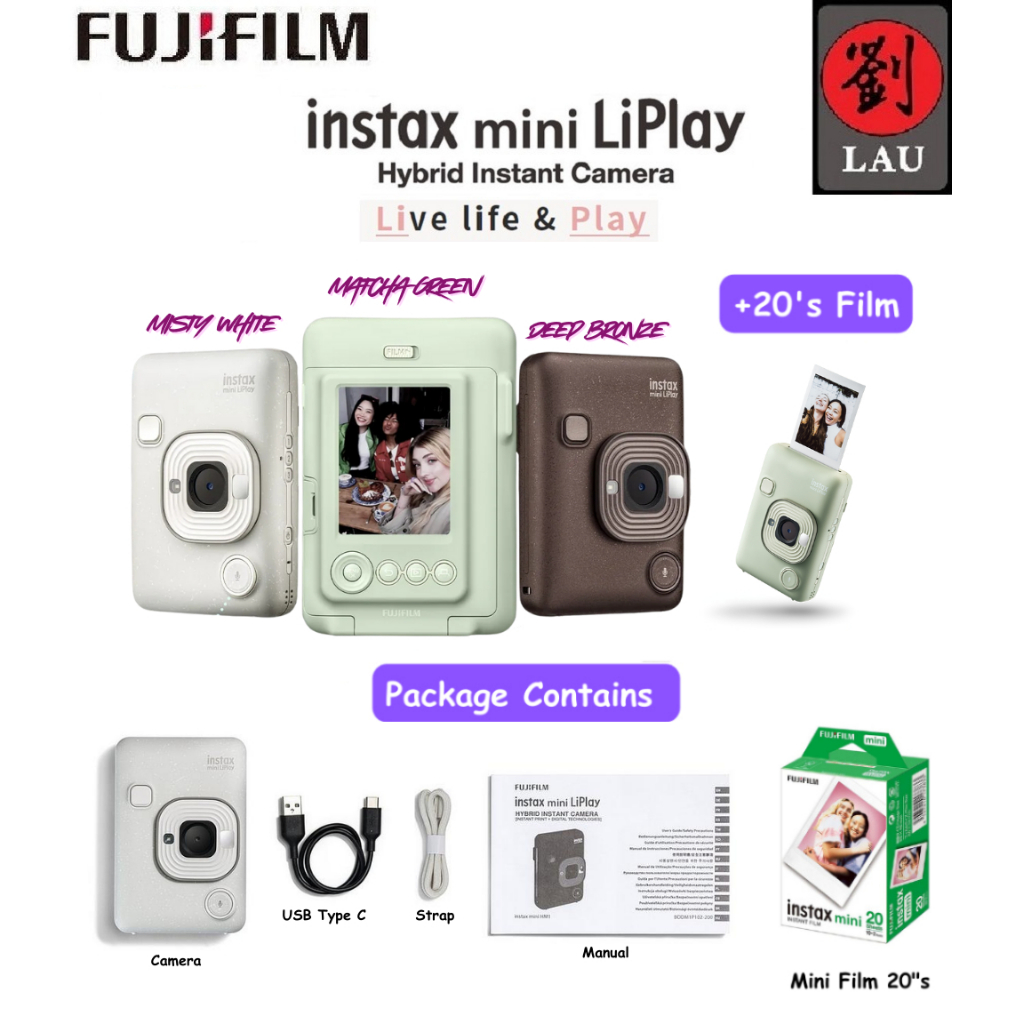 (Ready Stock)Fujifilm Instax Mini LiPlay Hybrid Instant Camera (Fujifilm Malaysia) | Shopee Malaysia