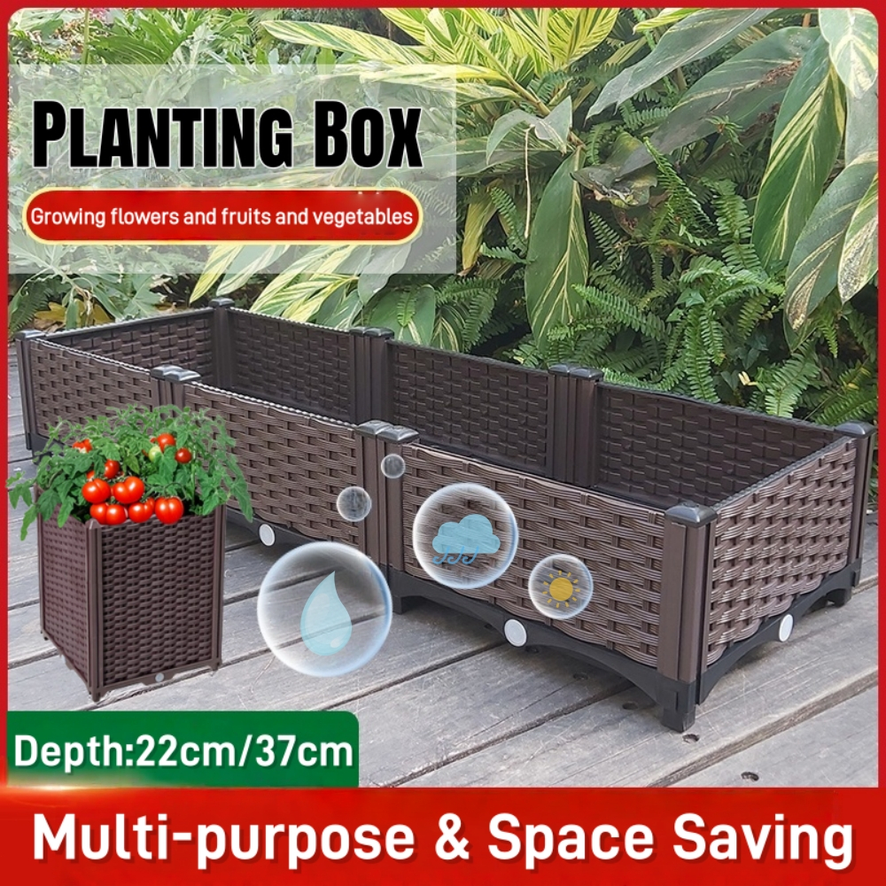 Balcony vegetable pot Large Rectangular Plastic Planting Box for Home ...