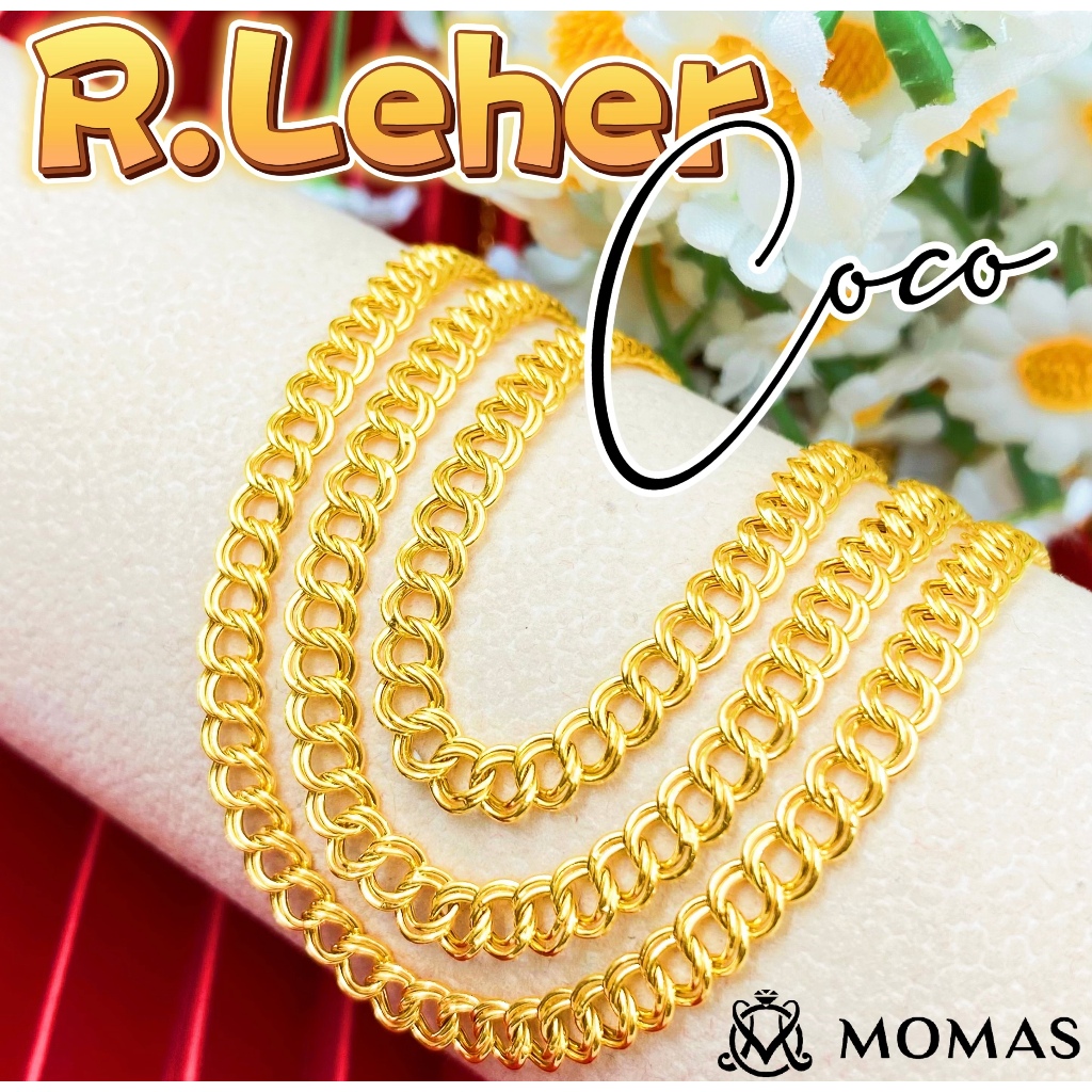 Rantai Leher Coco Emas 916 Tulen Rantai Leher Emas 916 Tulen Rantai ...