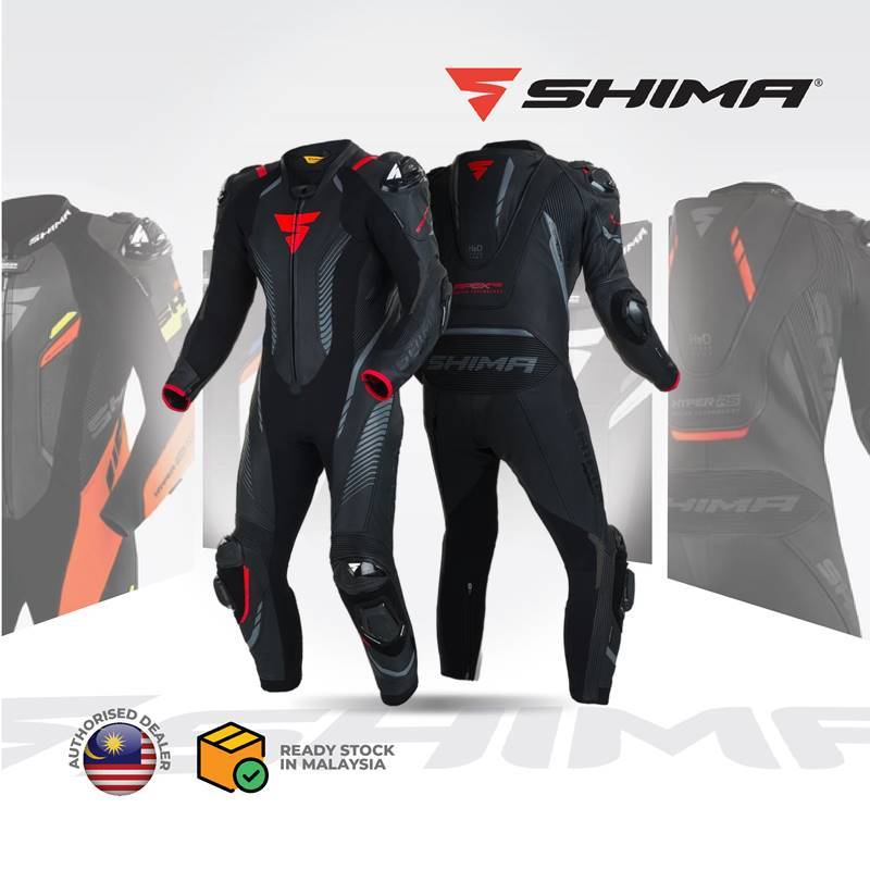 SHIMA APEX RS Motorcycle Racing Suit - Black/Red | Shopee Malaysia