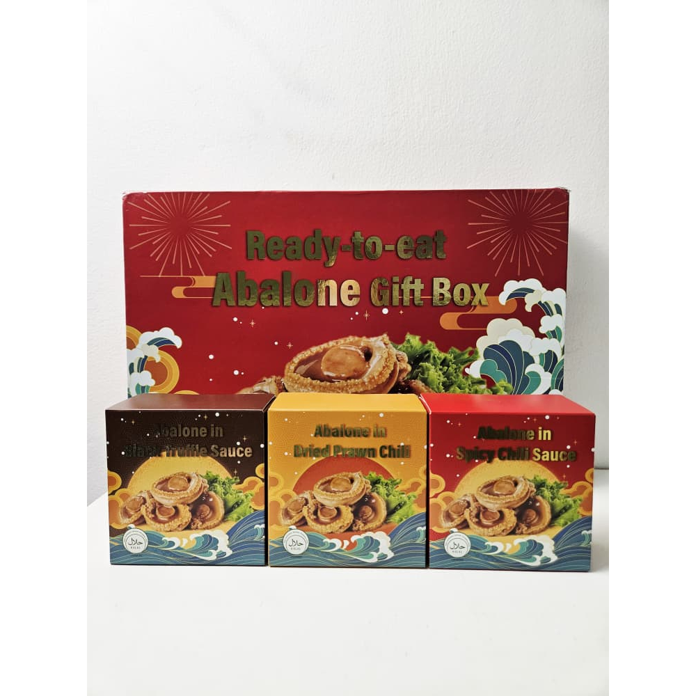 Abalone Gift Box Siap Makan 3 Flavors - Black Truffle Sauce, Dried ...