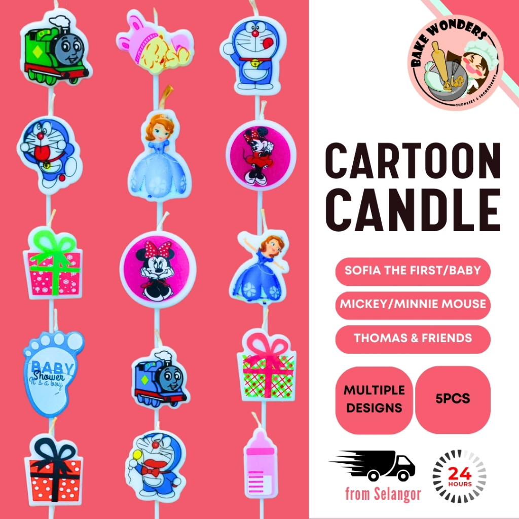 Cartoon Birthday Candle/Mickey Mouse/Minnie Mouse/Sofia The First/Baby ...
