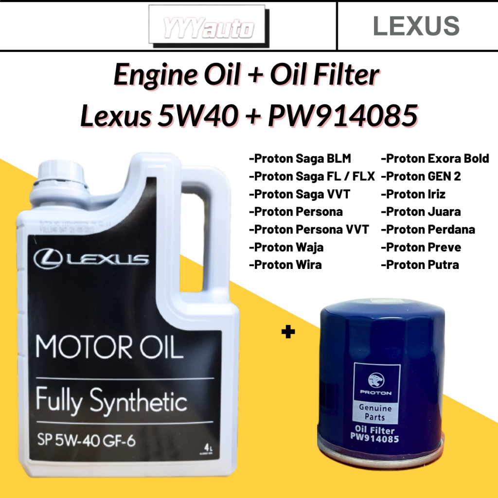 New Lexus 5W40 API-SN Fully Synthetic Engine Oil 4L Toyota Motor Oil ...