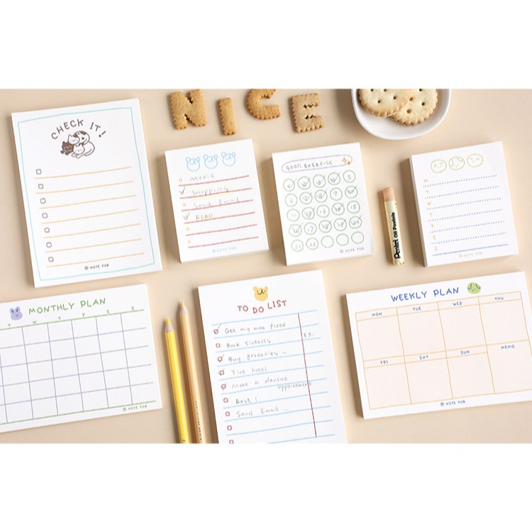 Cute Planner Memo Pads To Do List | Weekly Plan | Monthly Plan | Mini ...