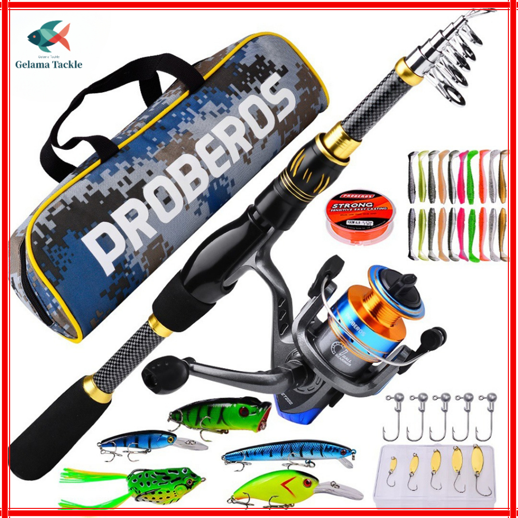 Set Pancing Laut 1.8m-2.1m + Reel (Gear 5.1:1) | Aksesori Logam Tahan ...