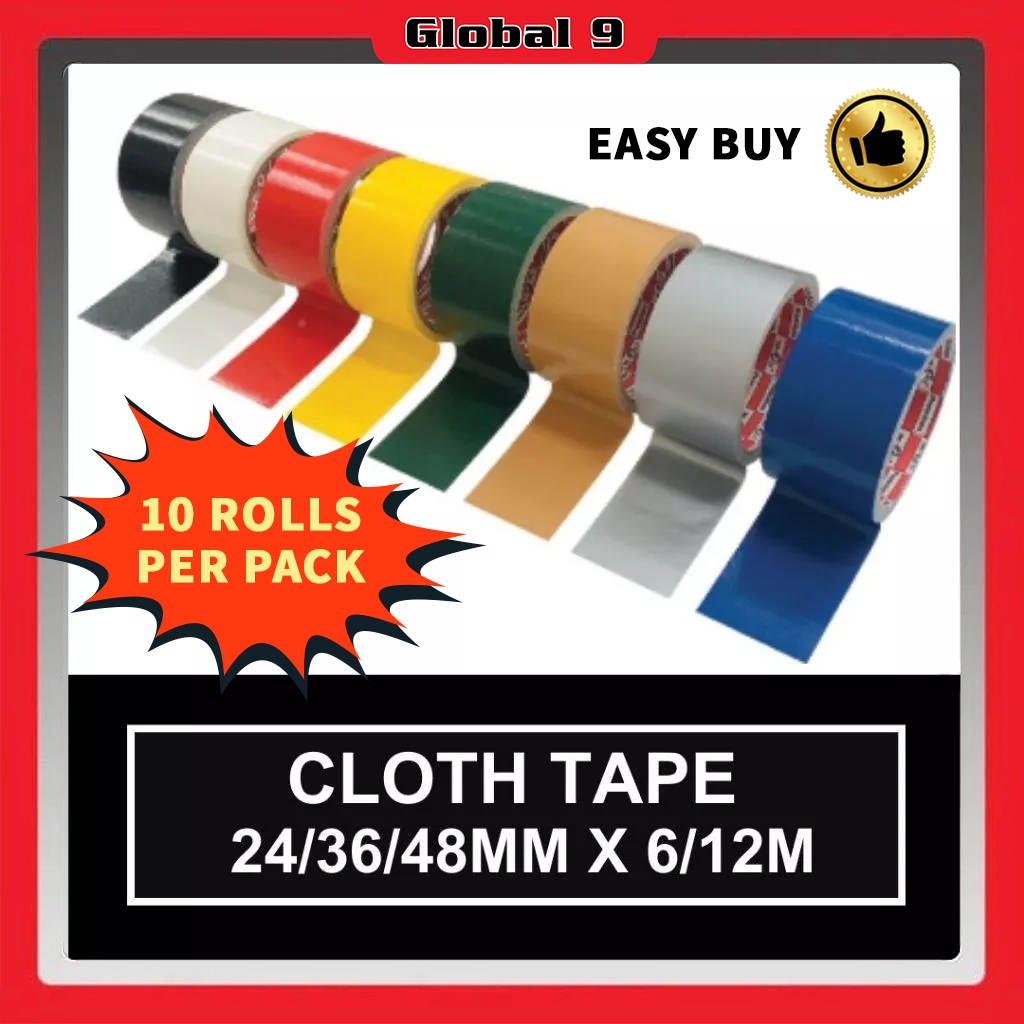 M-ONE (10rolls / pack) Cloth Tape / Binding Tape 24mm / 36mm / 48mm x ...
