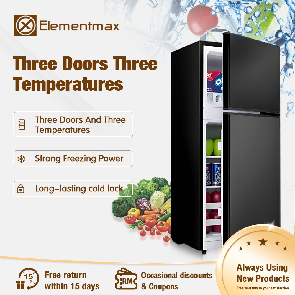 ️3 Year warranty ️2 door Black Fridge 60~148L Large capacity Fridge ...