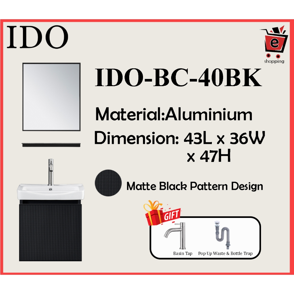 IDO Bathroom Cabinet Basin Set with Mirror Ceramic Cabinet Sink / Basin ...