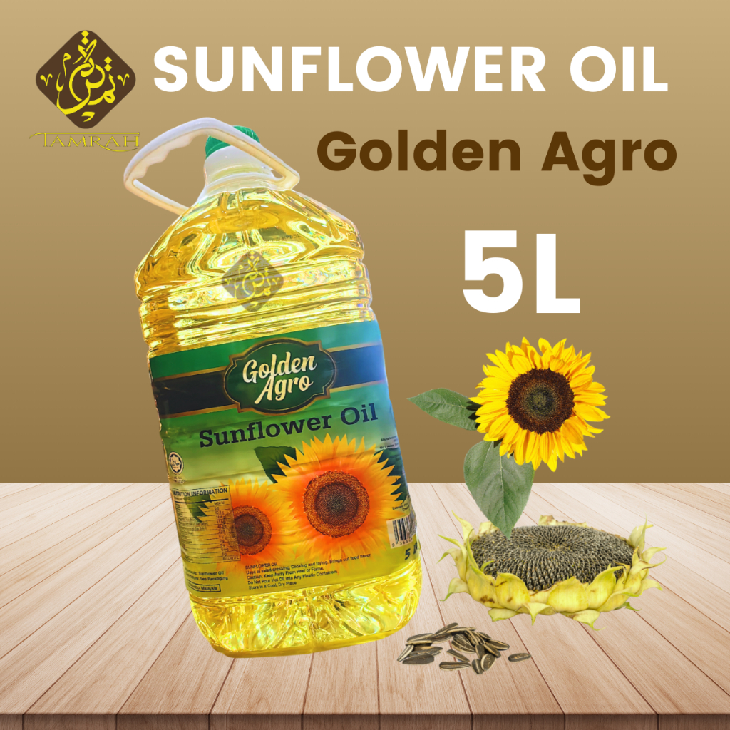 Sunflower Oil Golden Agro/ Sunflower Oil / 5 Litres /Cooking Oil/Minyak ...