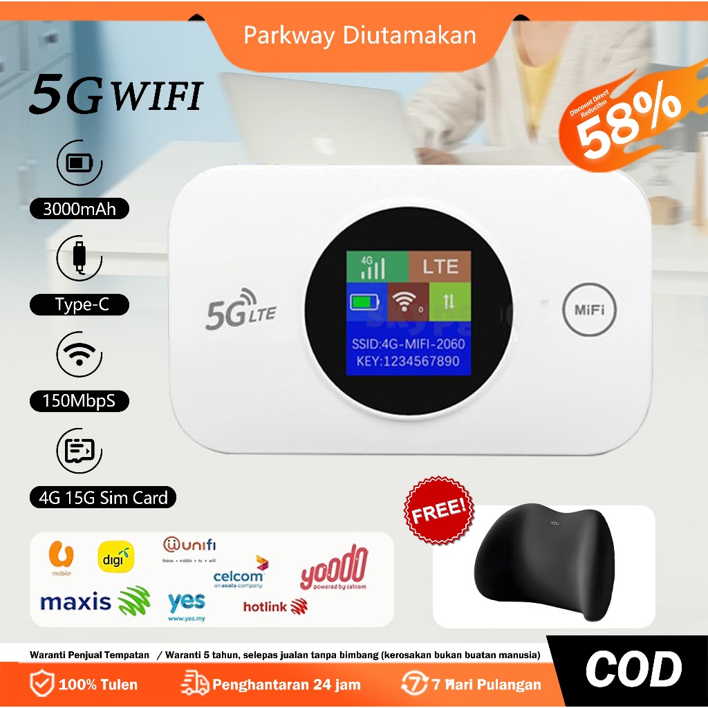 【Local seller】portable wifi 4G/5G wifi dongle supports Malaysia Telecom ...