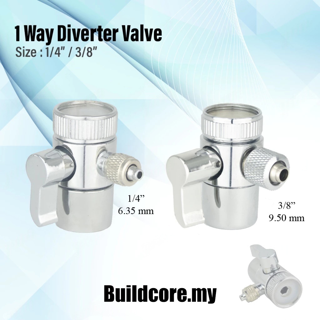 1 Way Diverter Valve For Water Filter System 1/4" 3/8" Tube Connection ...