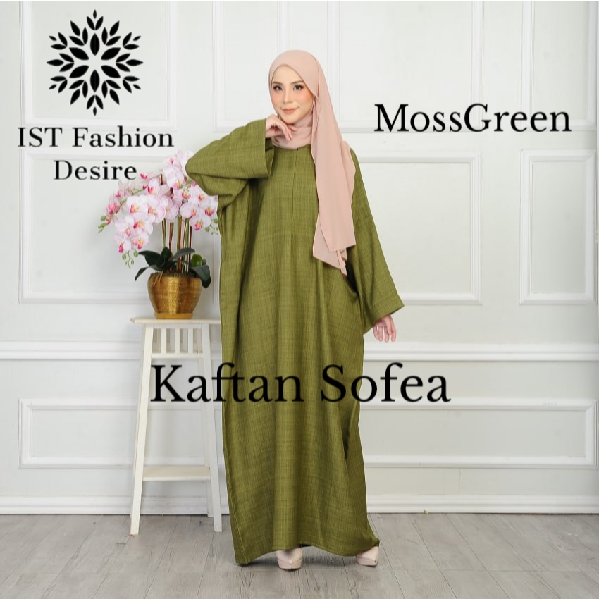 Kaftan Sofea Premium Cotton Linen Ironless | Shopee Malaysia