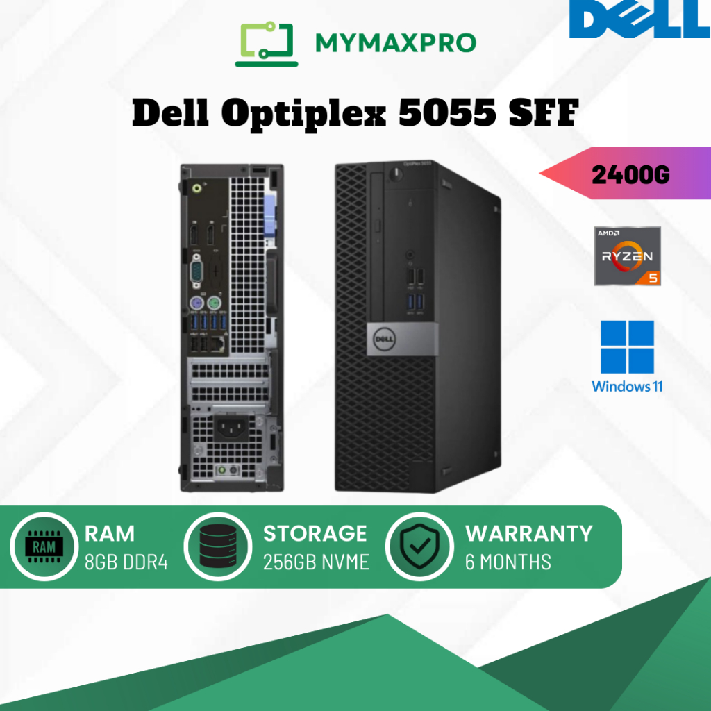 PC AMD Dell Optiplex 5055 SFF AMD RYZEN 5 PRO 2400G / 8GB RAM / 256GB ...