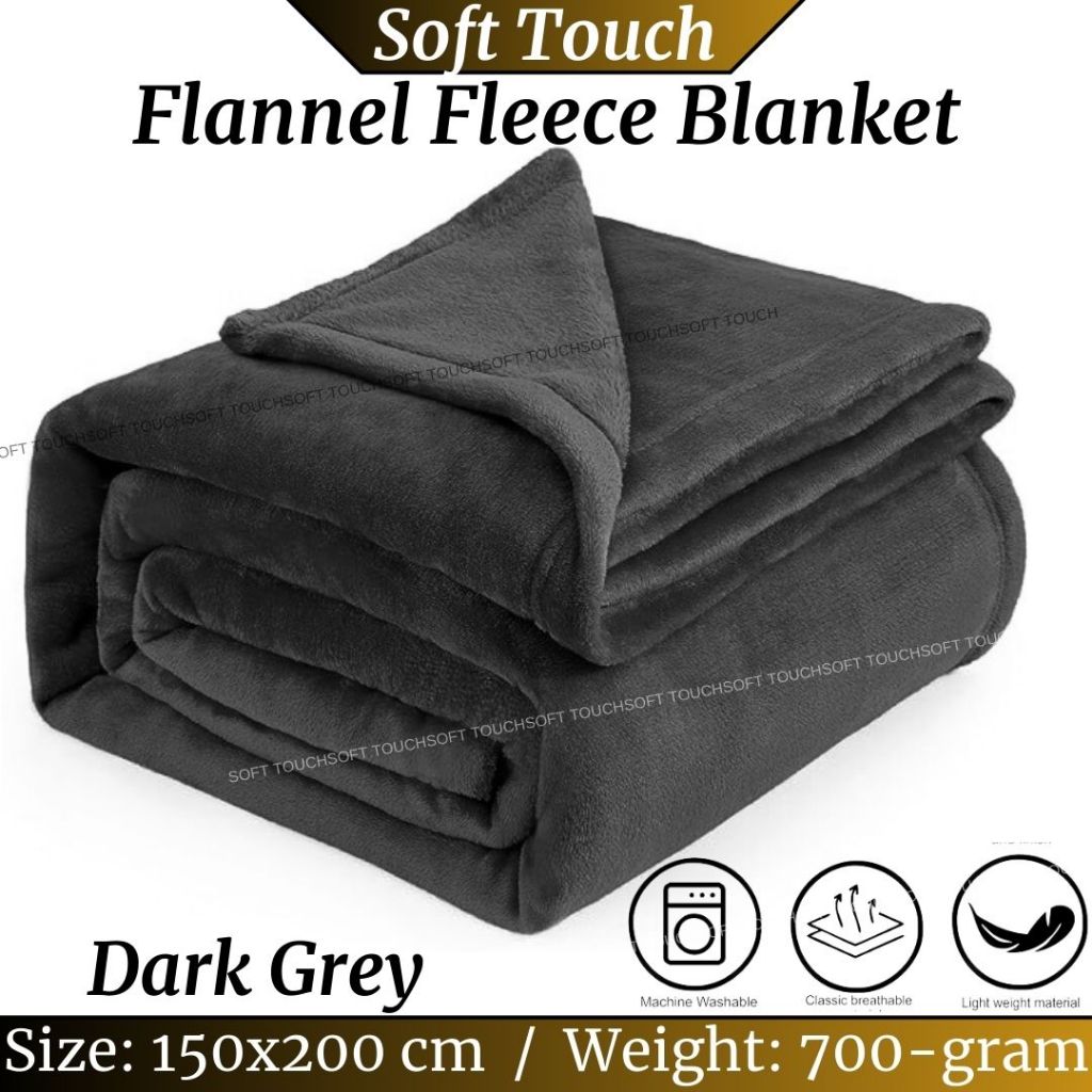 SOFT TOUCH Fleece Blanket QUEEN 150x200cm Luxury Bed Anti-Static Fuzzy ...