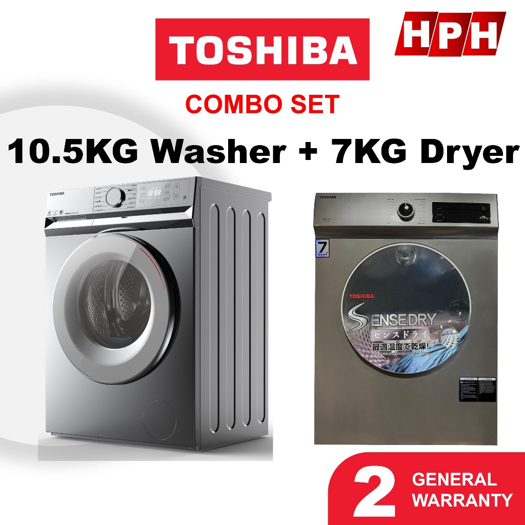 Toshiba Combo Washer + Dryer (7kg-10.5kg / 7kg) TD-H80SEM TW-BH85S2M TW-BL115A2M TW-E70BUT21UWM ...