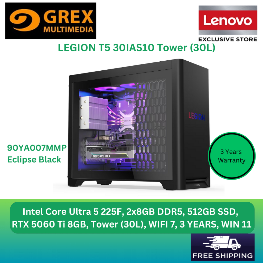 Lenovo Legion T5 30IAS10 90YA007MMP Gaming Desktop PC(Ultra 5 225F ...
