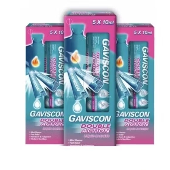 Gaviscon Double Action Liquid Sachets.(10mlx5 Sachets) X 5 Boxes ...