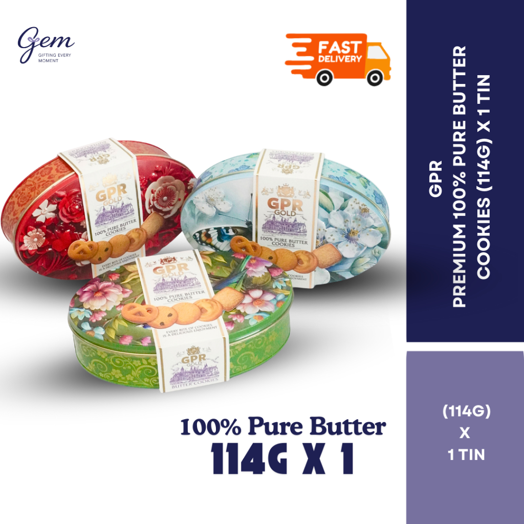 GPR Premium 100% Pure Butter Cookies Halal /Gifting/Oriental Design (114g x 1 tin) | Shopee Malaysia