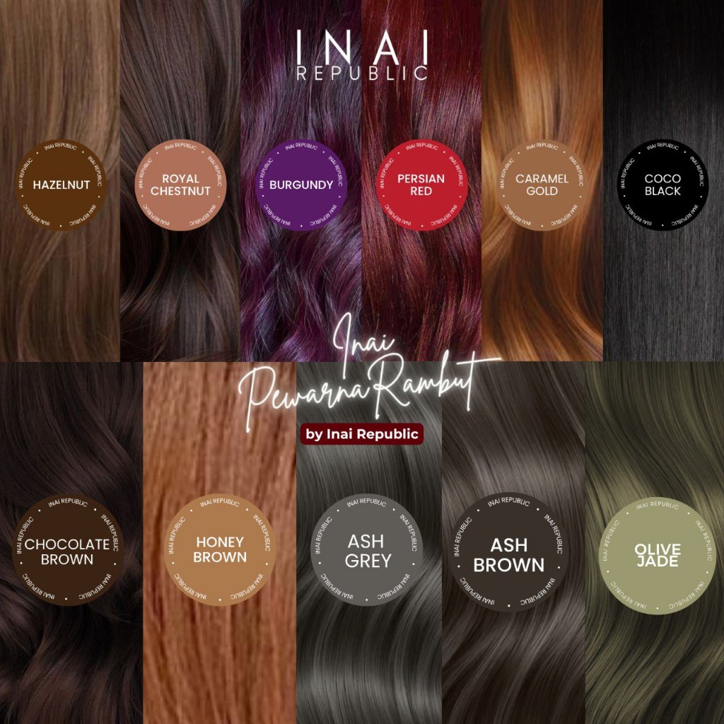 INAI PEWARNA RAMBUT - HENNA HAIR COLOUR 5 IN 1 INAI REPUBLIC HENNA DYE ...