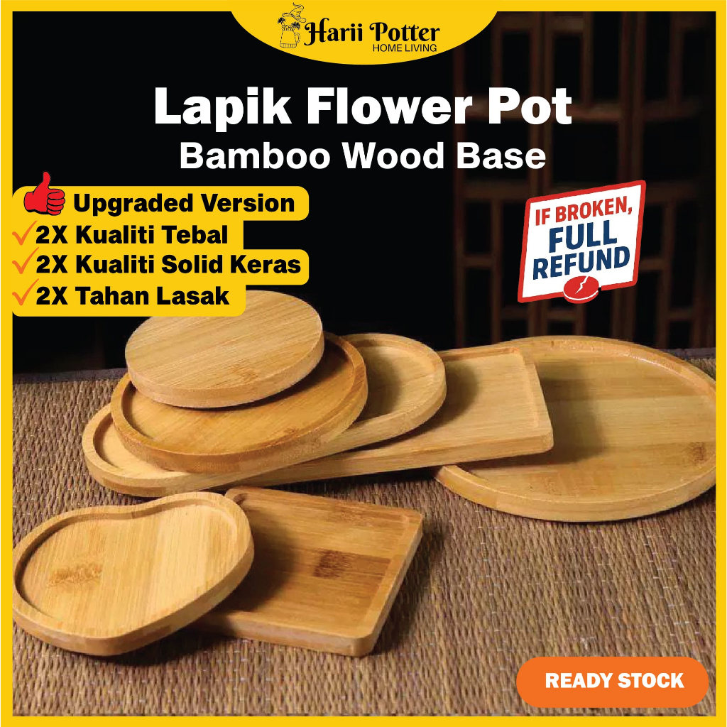 Mini Bamboo Tray Bamboo Saucer Plant Pot Flower Pot Saucer Cup Holder ...