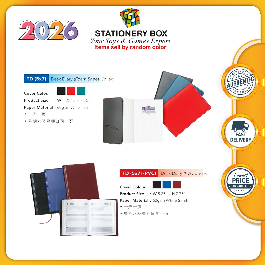 2026 TD 5x7 Desktop Table Diary - 1 Day 1 Pages Dairy [READY STOCK ...