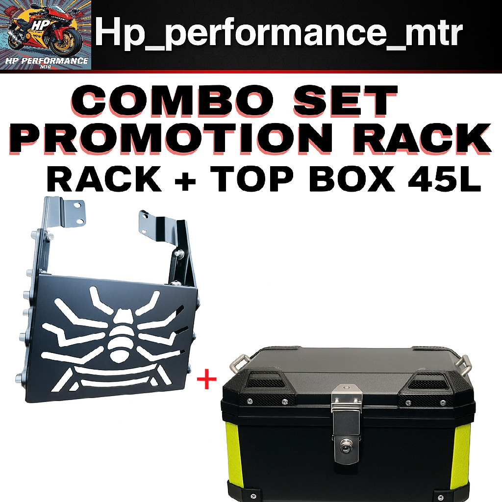 Bundle deal promotion! Monorack + top box 45L rak lipat box motor for ...