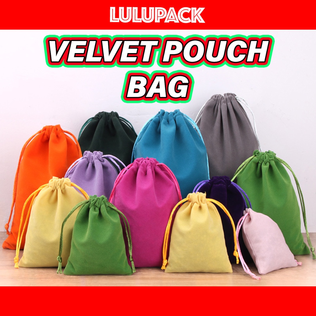 Velvet Pouch Bag Drawstring Gift Bag Doorgift Beg Murah Goodies Bag ...