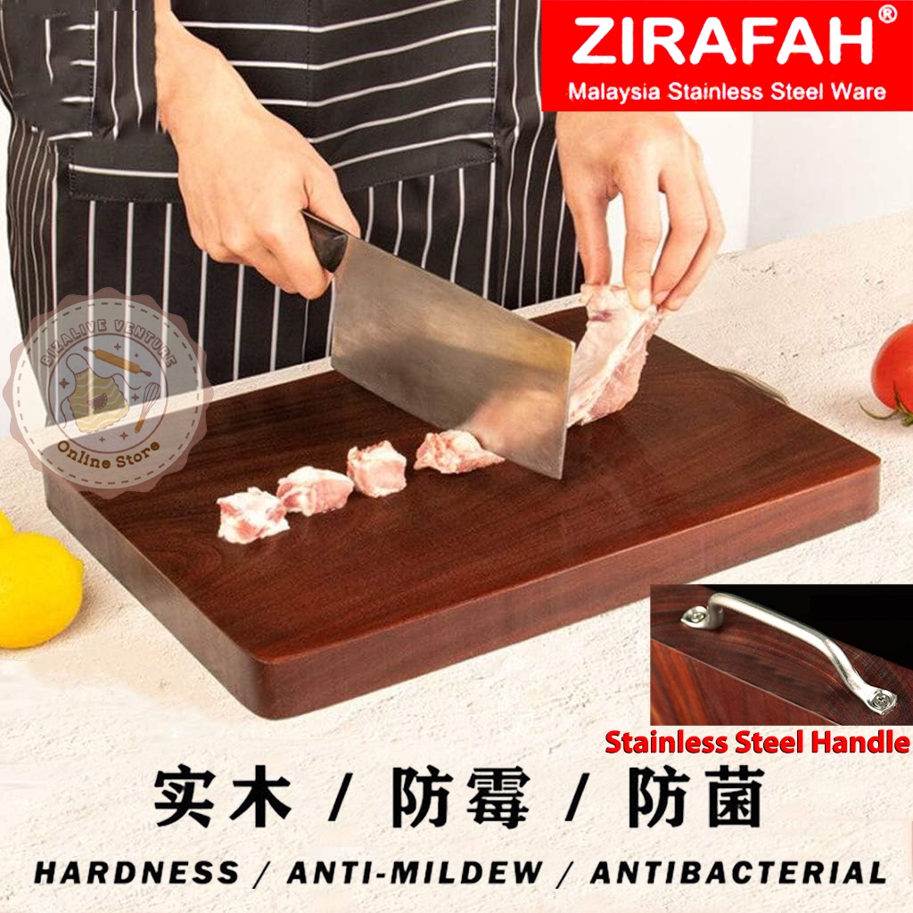 Rectangle Wooden Chopping Board With Handle | Papan Kayu Pemotong ...