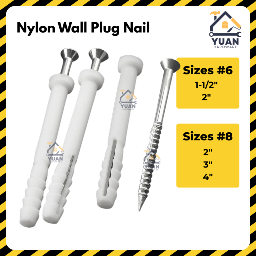 Nylon Wallplug Nail | Plug Nail Screw | Cabinet Furniture Screw ...