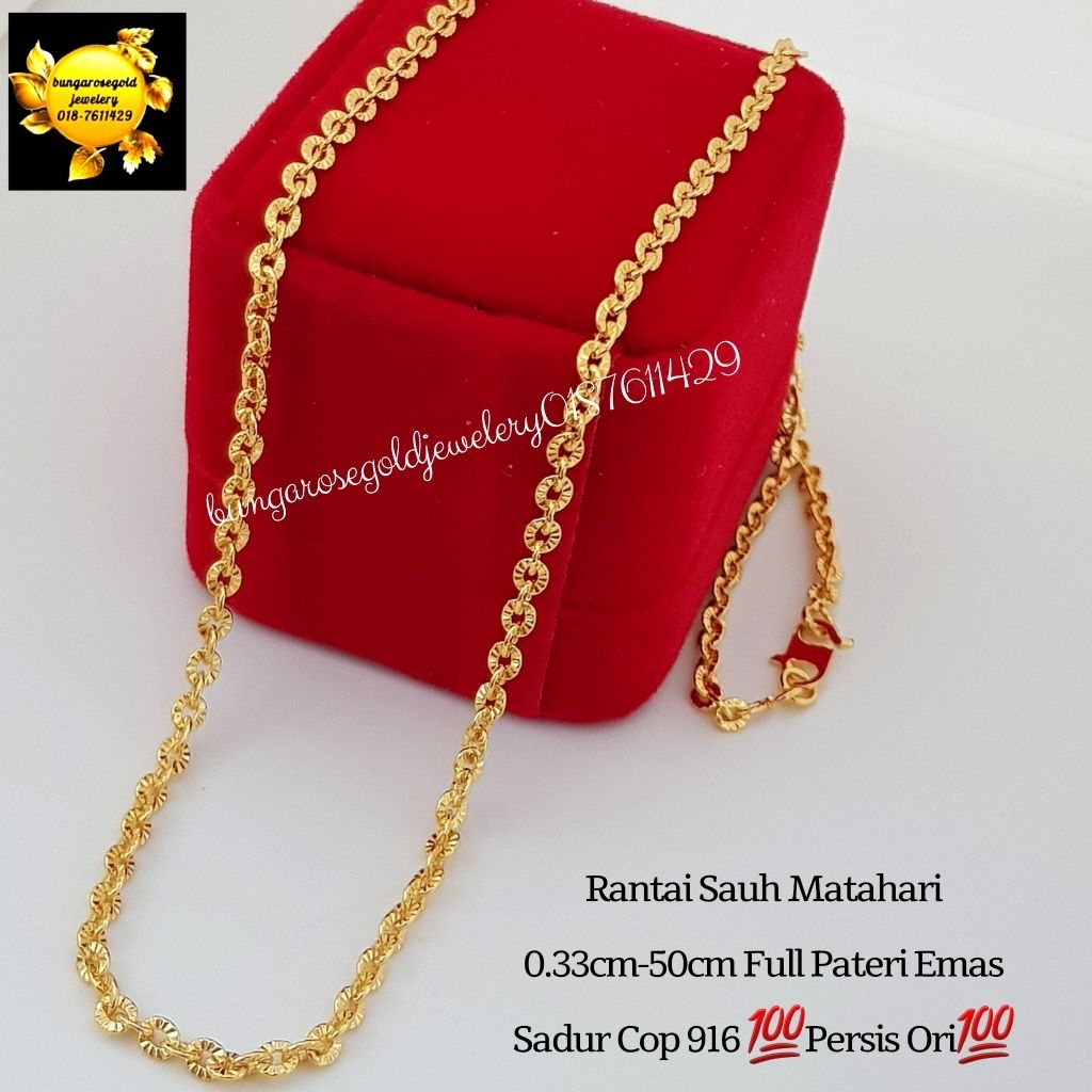 🔥Rantai Sauh Matahari 0.33cm-50cm Full Pateri Emas Sadur Cop 916 💯 ...