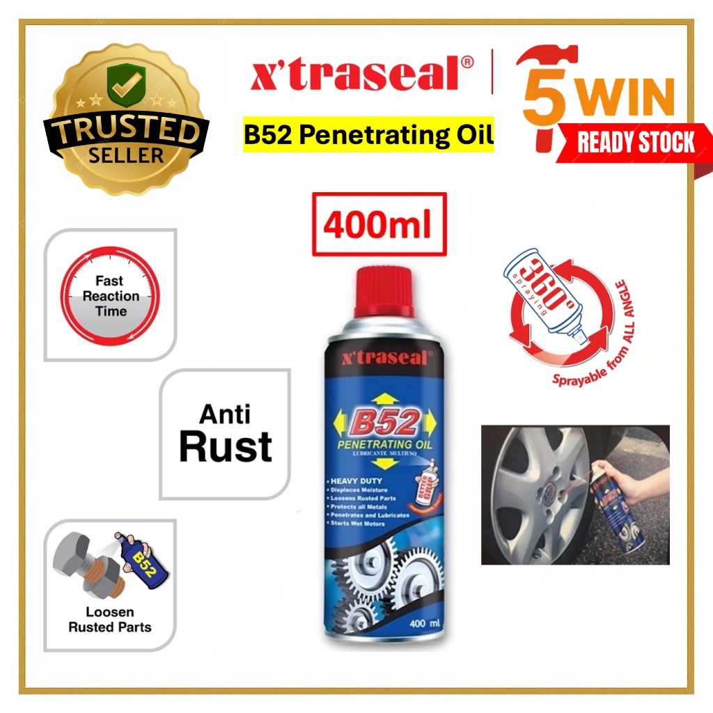 X'TRASEAL B52 Penetrating Oil Spray 400ML 🔥 Ready Stocks 🔥 Rust Remover ...
