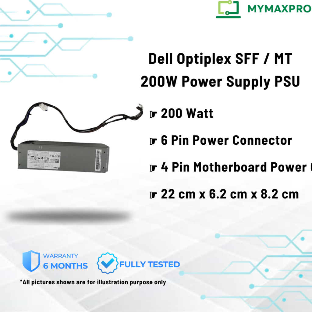 【READY STOCK】Dell Optiplex 3080 3090 5080 5090 7080 7090 SFF 200W Power ...