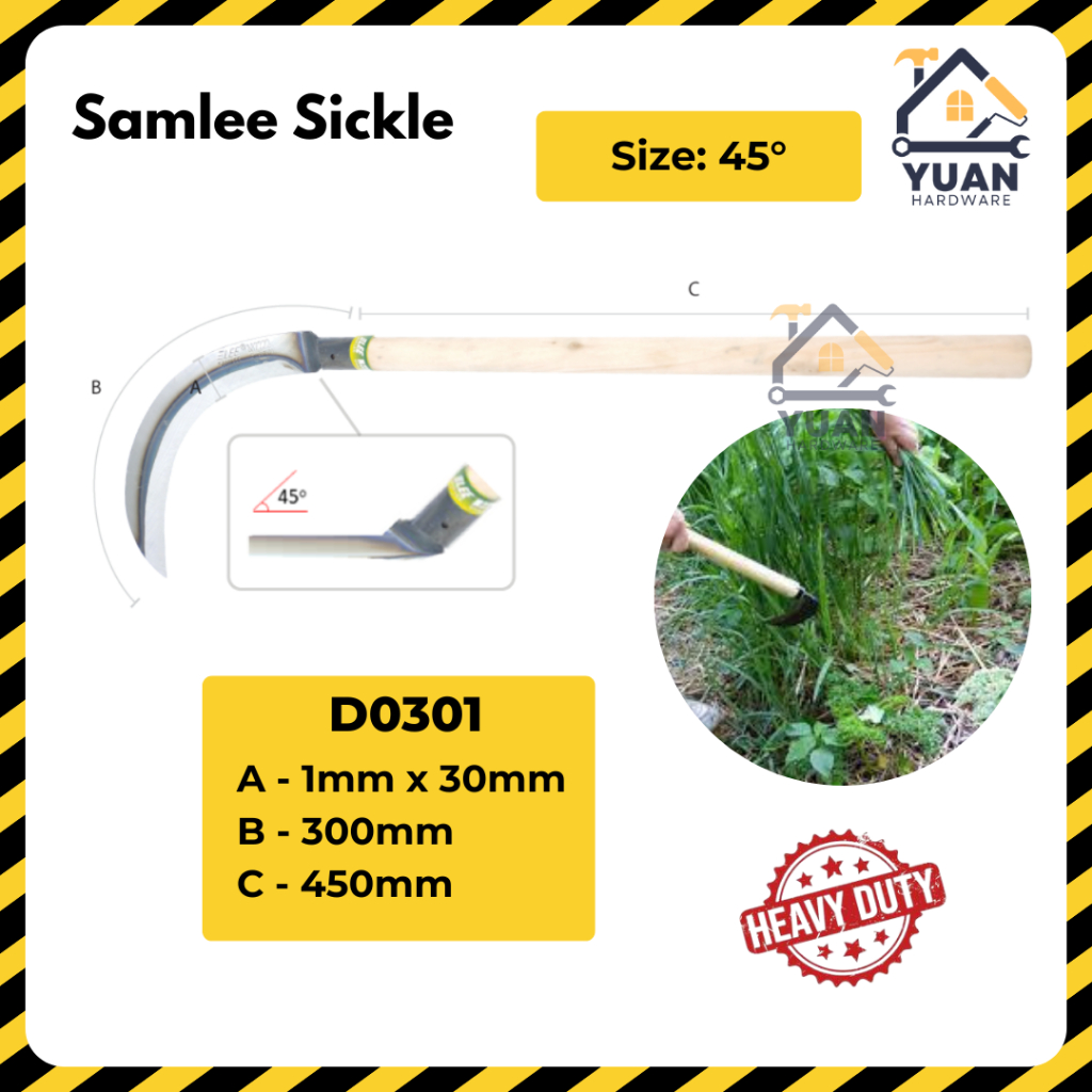 Sam Lee Sickle Knife | Heavy Duty Sabit Rumput Besi | Pisau Sabit ...