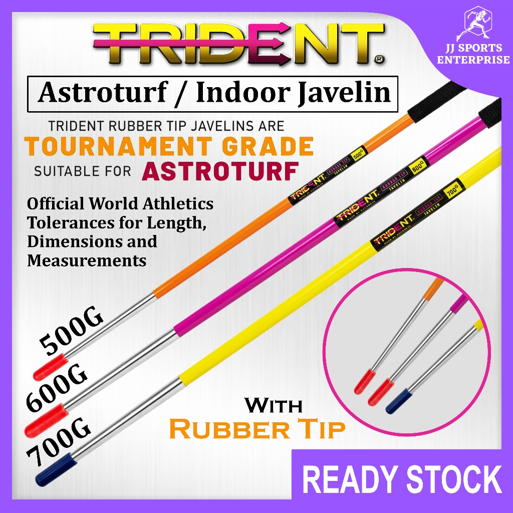 Trident Rubber Tip Javelin Lontar Rejam Lembing Sukan Astroturf Javelin ...