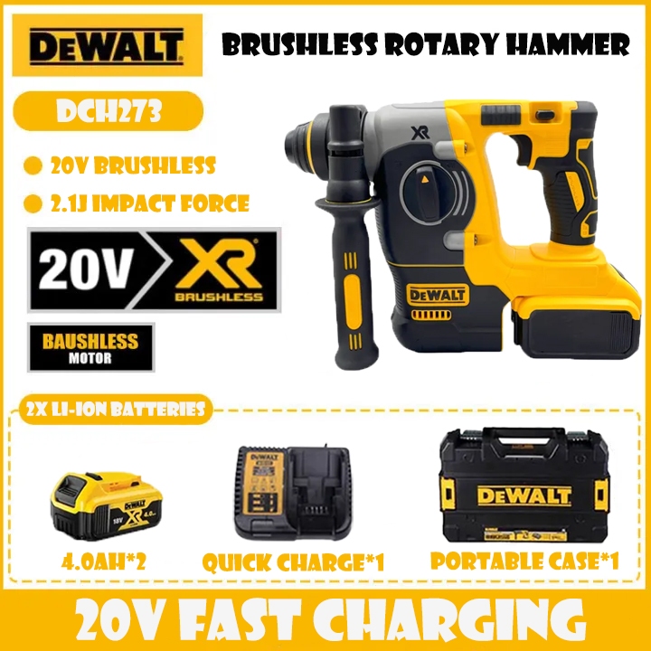DEWALT DCH273 20V Rotary Hammer Kit w/ 2x5.0Ah Batt & Charger | 2.1J ...