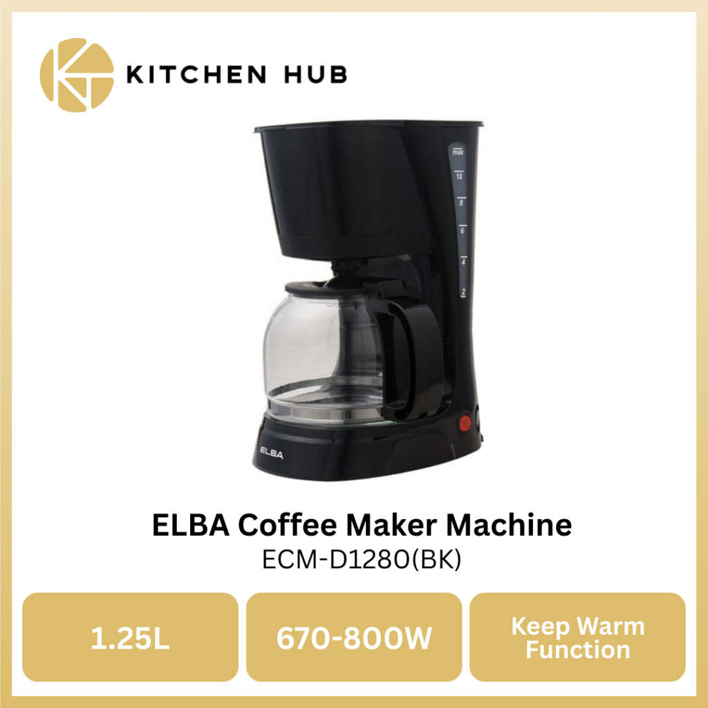 Elba Drip Coffee Maker Machine (Black,1.25L) | Shopee Malaysia
