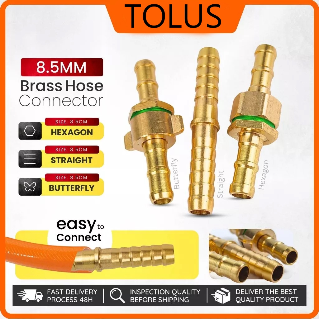 8.5MM Brass Hose Connector High Pressure Brass Hexagon Straight ...