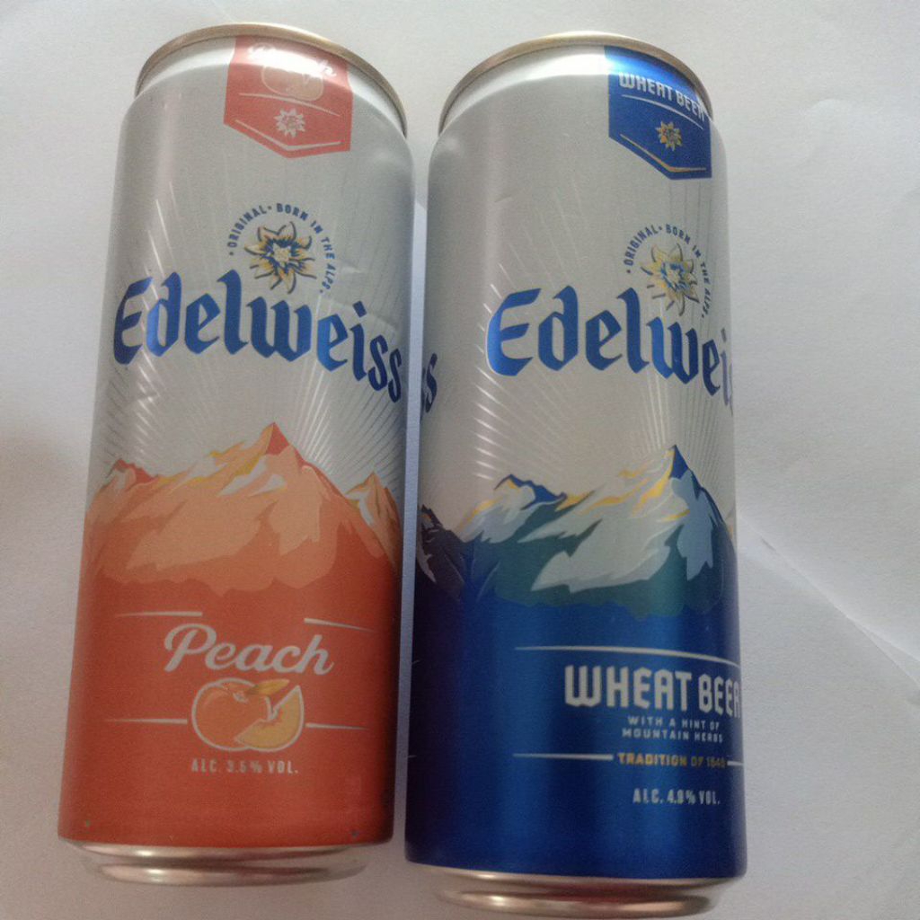 Edelweiss Wheat Beer & Peach Tin 320ml （Exp Date ： 12/2025 | Shopee ...