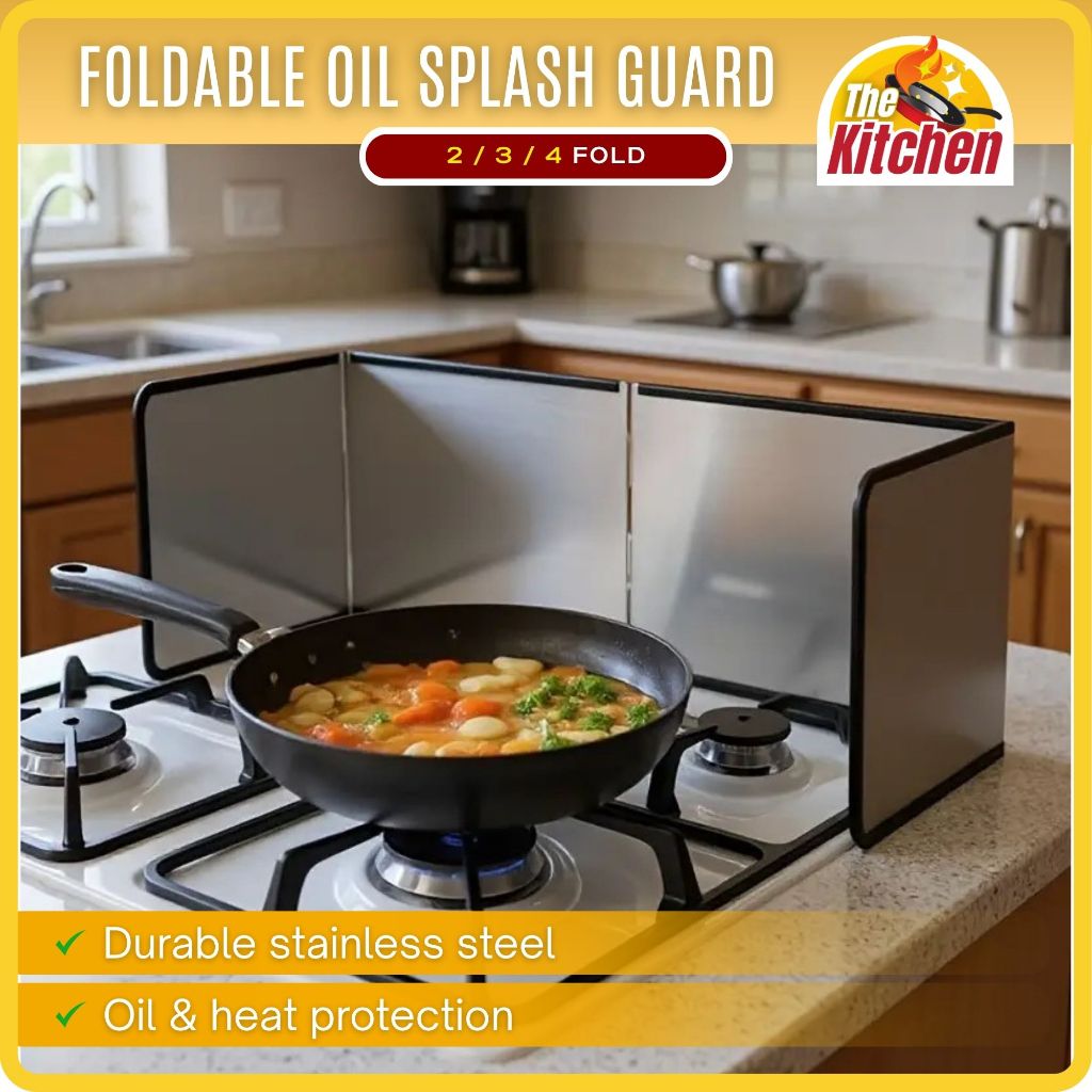 Foldable Stainless Steel Kitchen Sink Splash Guard Oil Splatter Guard ...