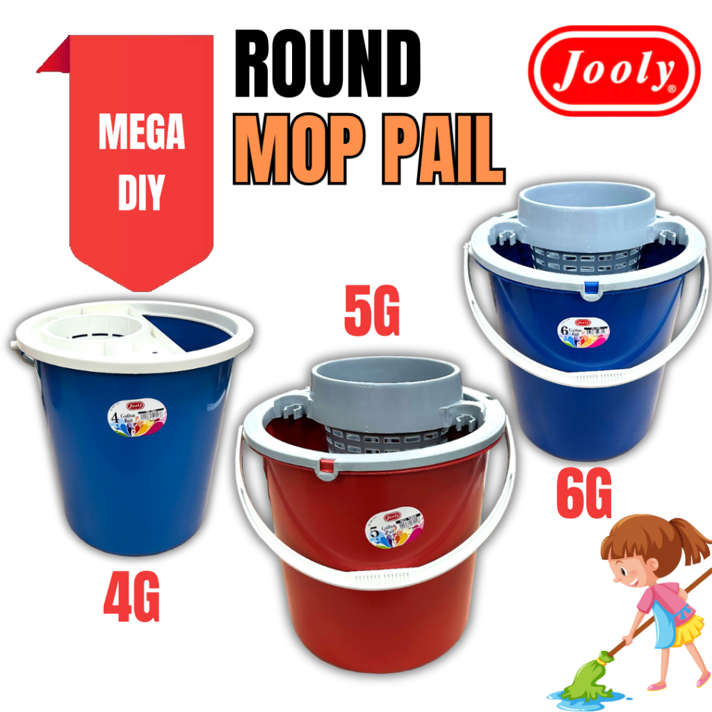 Mop Pail With Cover Round Plastic Mop Bucket / Mop Pail / Bekas Plastik ...