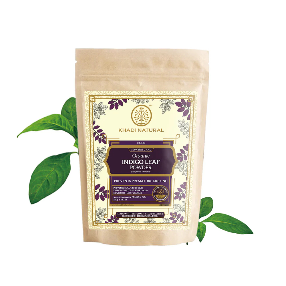 Khadi Natural Organic Indigo Leaf Hair Color Powder - 100g | Shopee ...