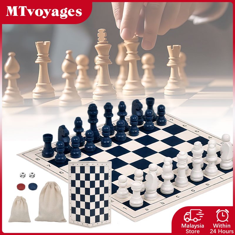 Portable Chess Set Magnetic Foldable Chess Set Chess, Checkers ...