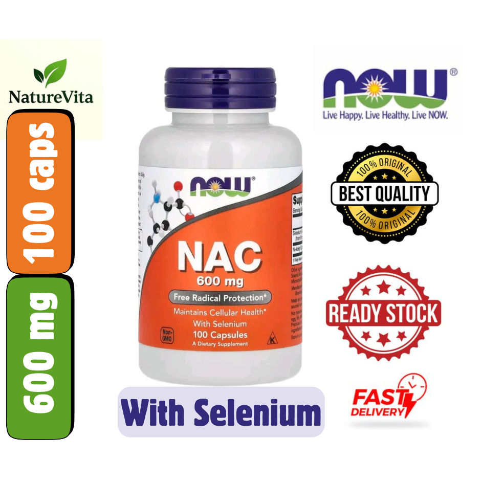 [Ready Stock] NOW Foods, NAC With Selenium, 600mg, 100caps | Shopee ...