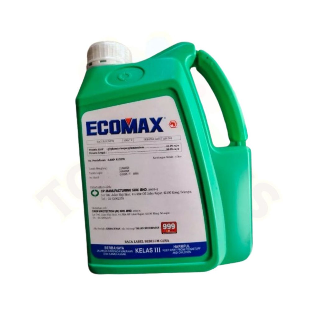 Ecomax Glyphosate 41% (4 Liter) Racun Rumput Rumpai Dan Lalang Organik ...