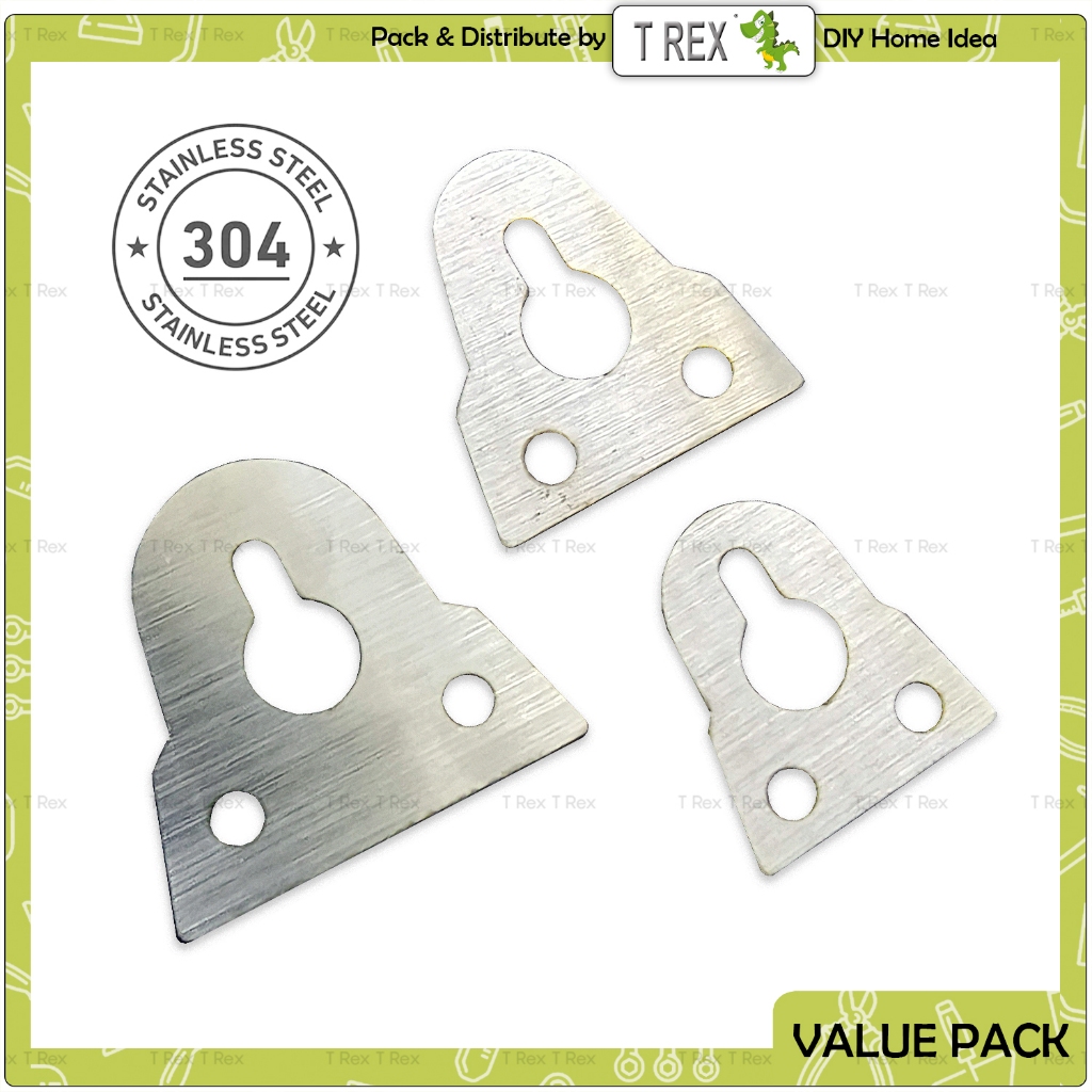T Rex DIY Stainless Steel Picture Frame Hanger Plate Bracket / Bracket ...