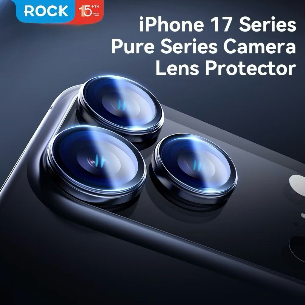 ROCK Pure Series iPhone 17 Pro Max/ 17 Pro/ 17 Camera Lens 9H Tempered ...