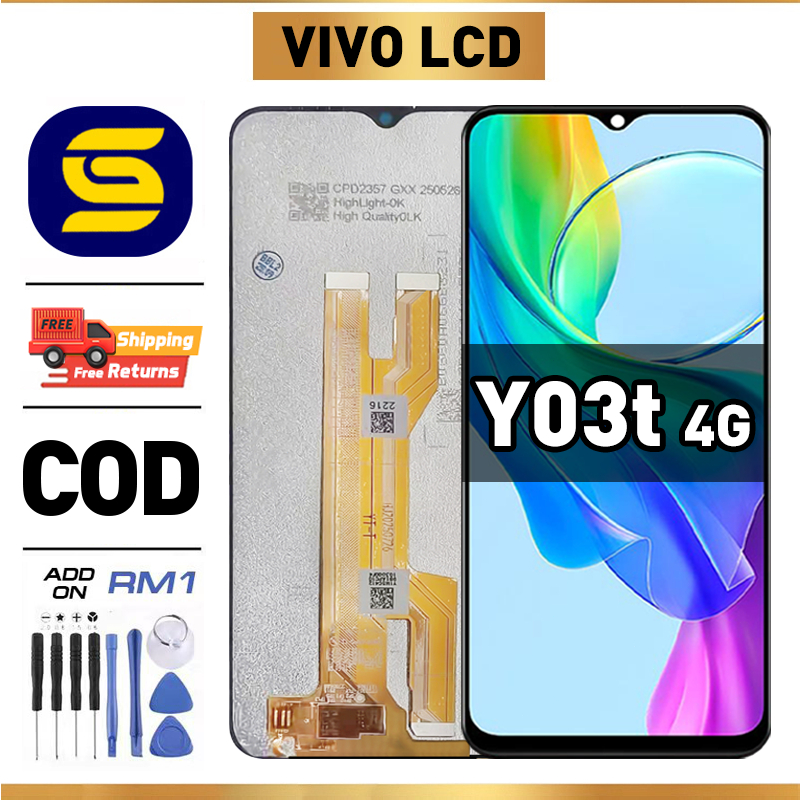 LCD VIVO Y03t 4G Compatible For Glass Original Touch Screen Digitizer ...